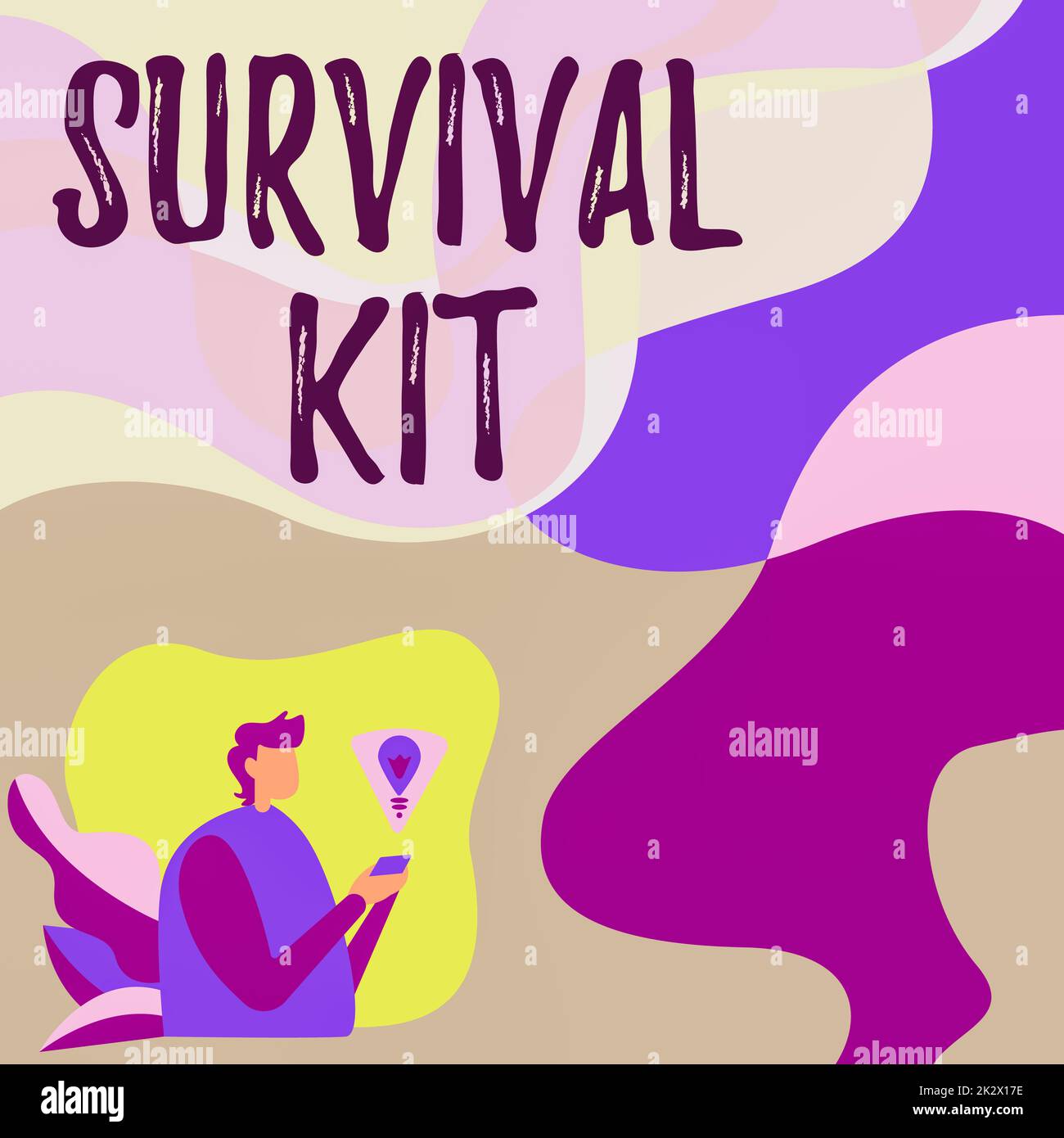 Conceptual caption Survival Kit. Business idea Emergency Equipment ...