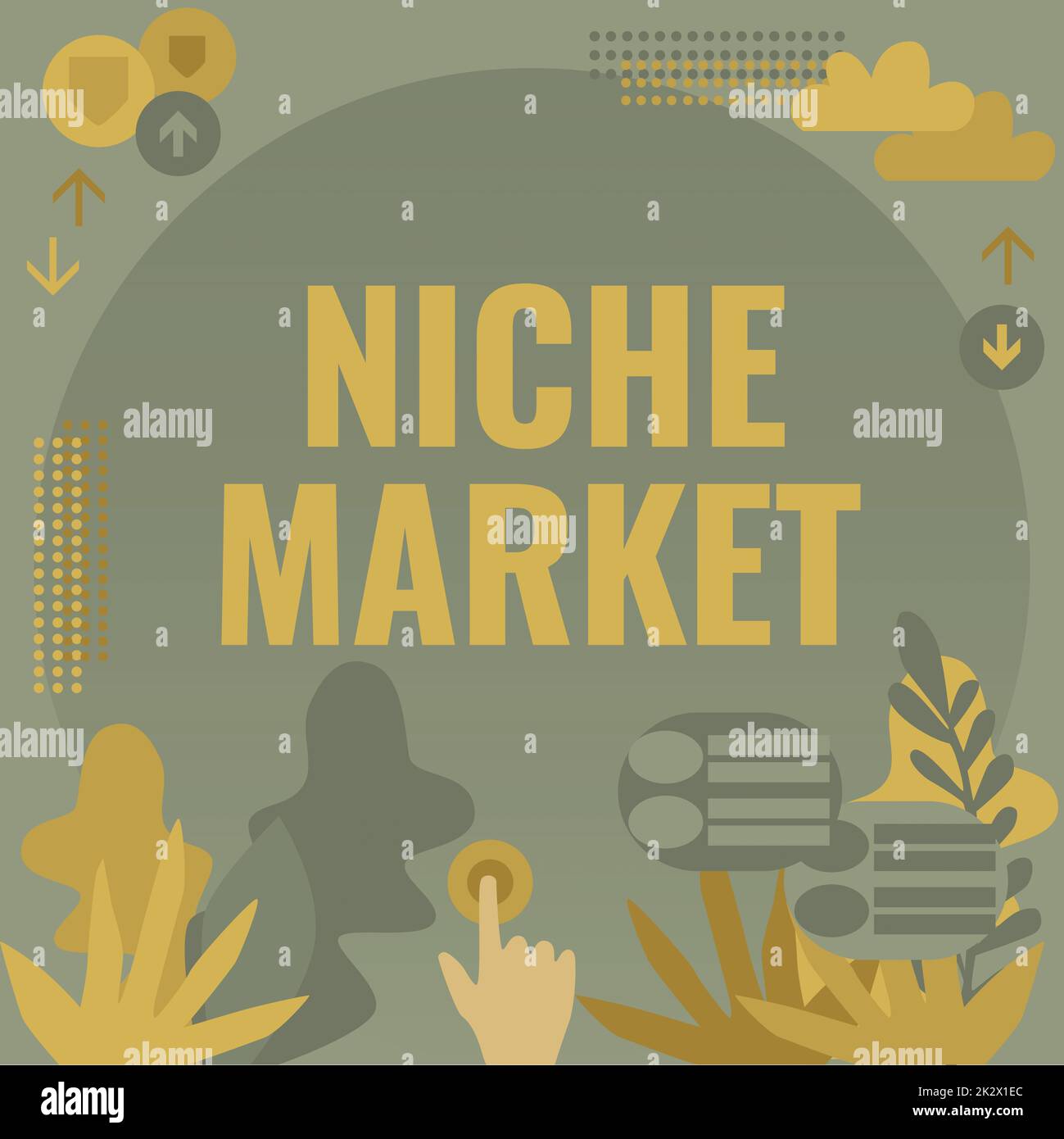 Hand writing sign Niche Market. Business idea Subset of the market on ...