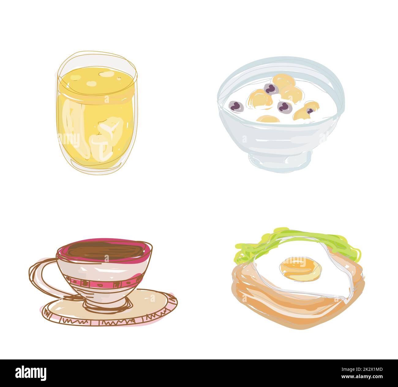 healthy breakfast set Stock Photo - Alamy