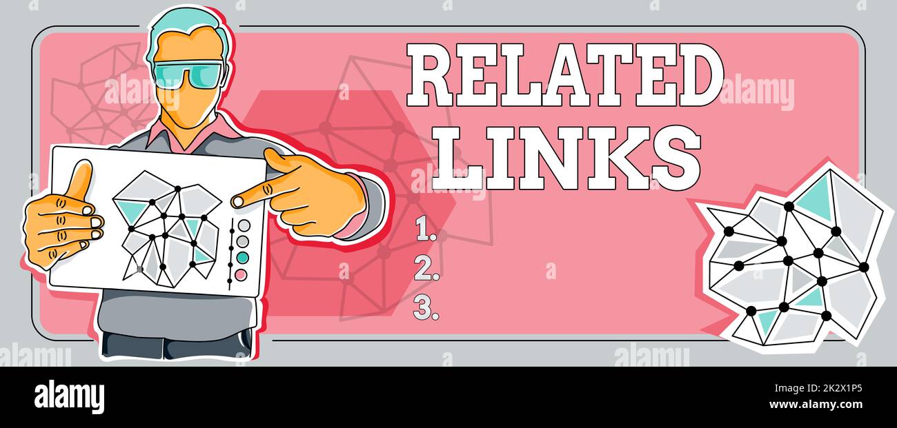 Hand writing sign Related Links. Business showcase Website inside a ...