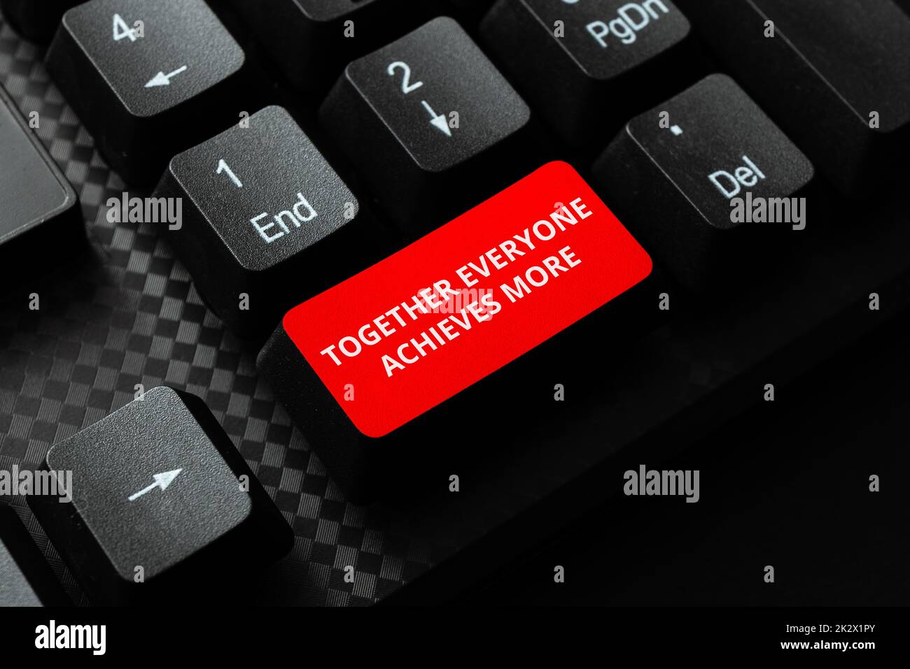 Hand writing sign Together Everyone Achieves More. Business concept ...