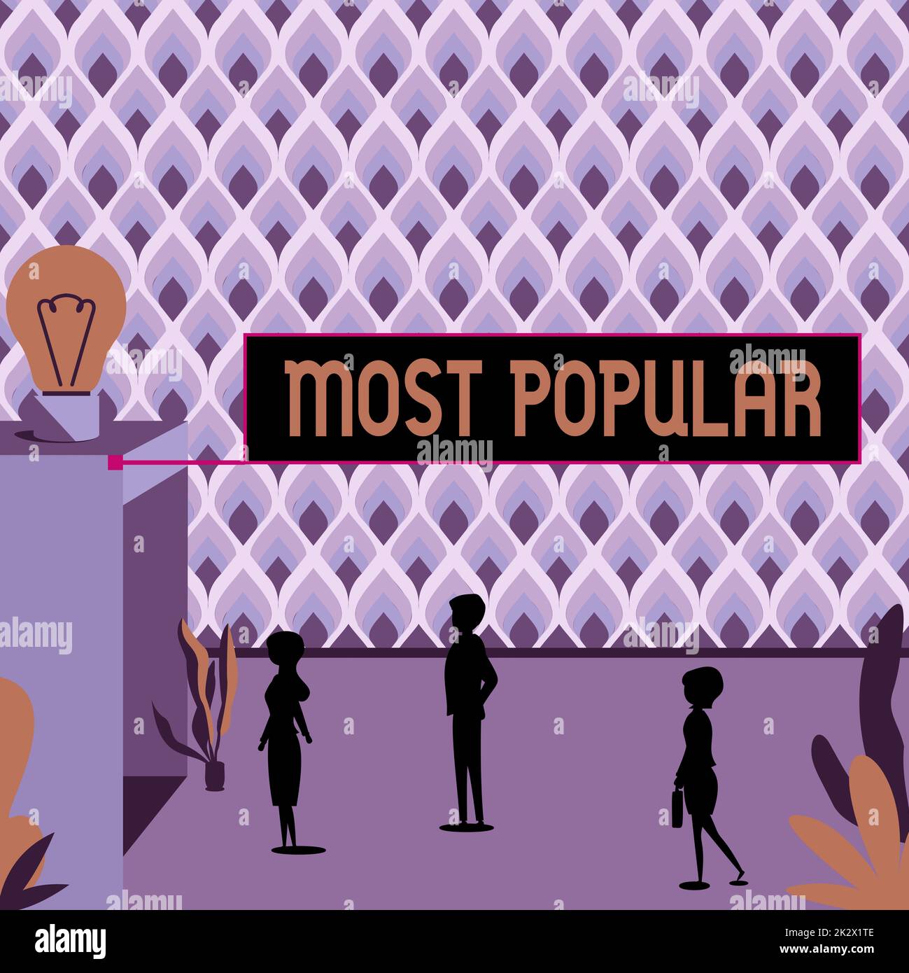 Text caption presenting Most Popular. Business concept Liked Followed ...