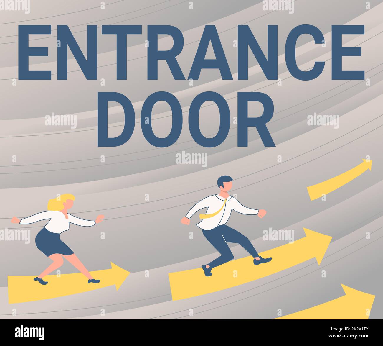 Hand writing sign Entrance Door. Business showcase Way in Doorway Gate ...