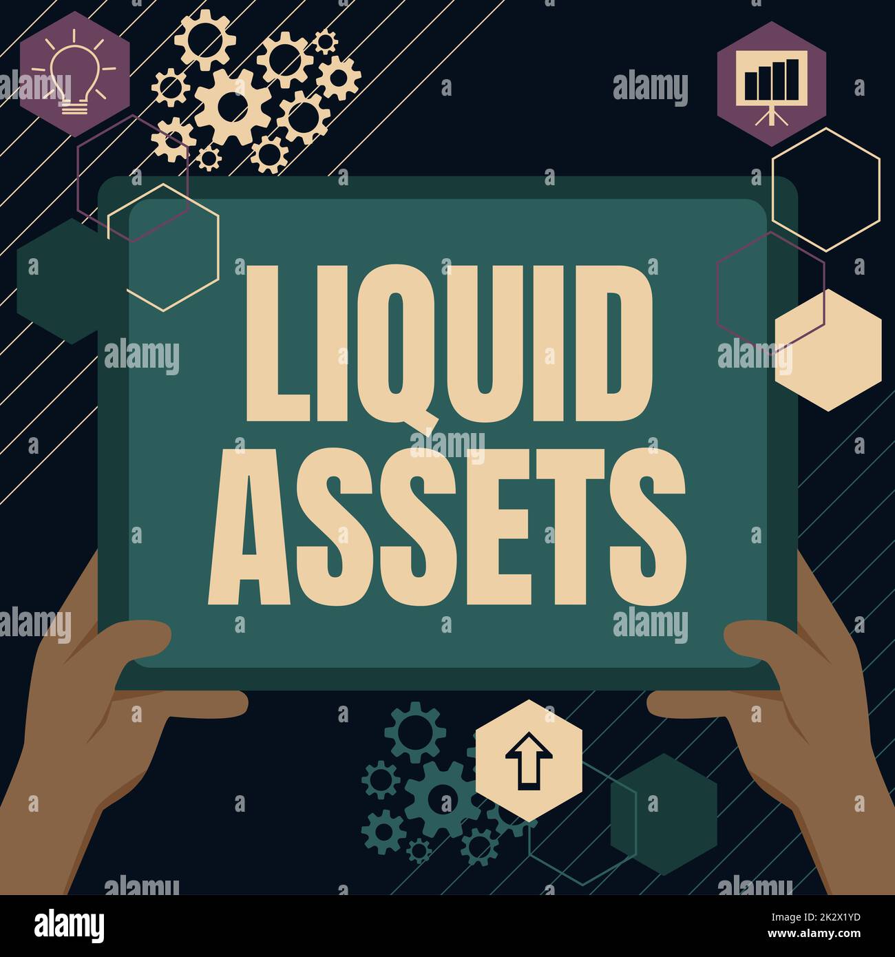 Text showing inspiration Liquid Assets. Business approach Cash and Bank ...