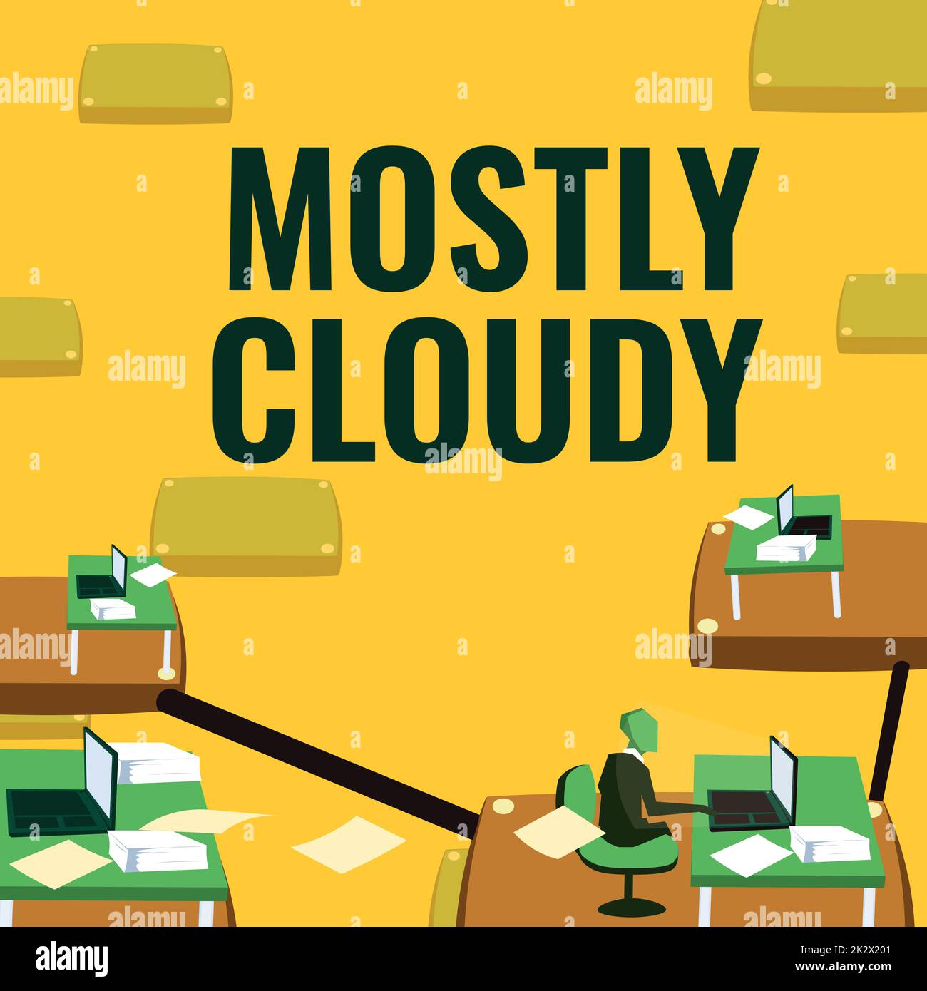 Text showing inspiration Mostly Cloudy. Business approach Shadowy ...