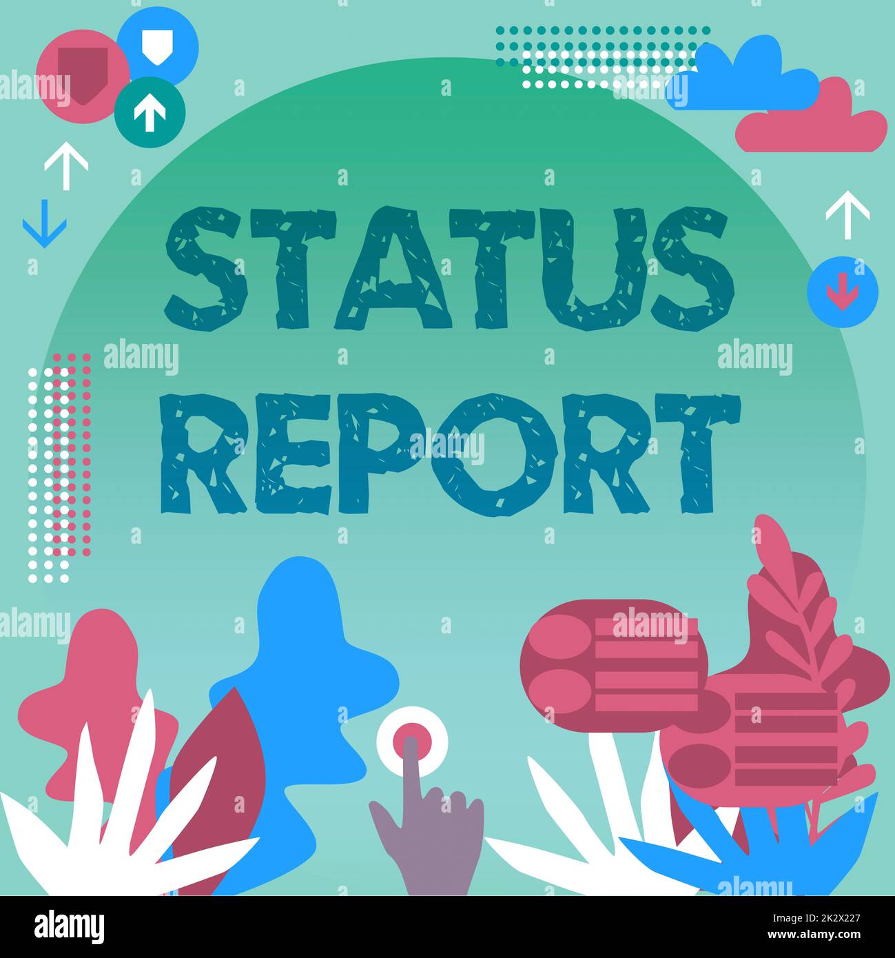 Text showing inspiration Status Report. Business approach Update ...