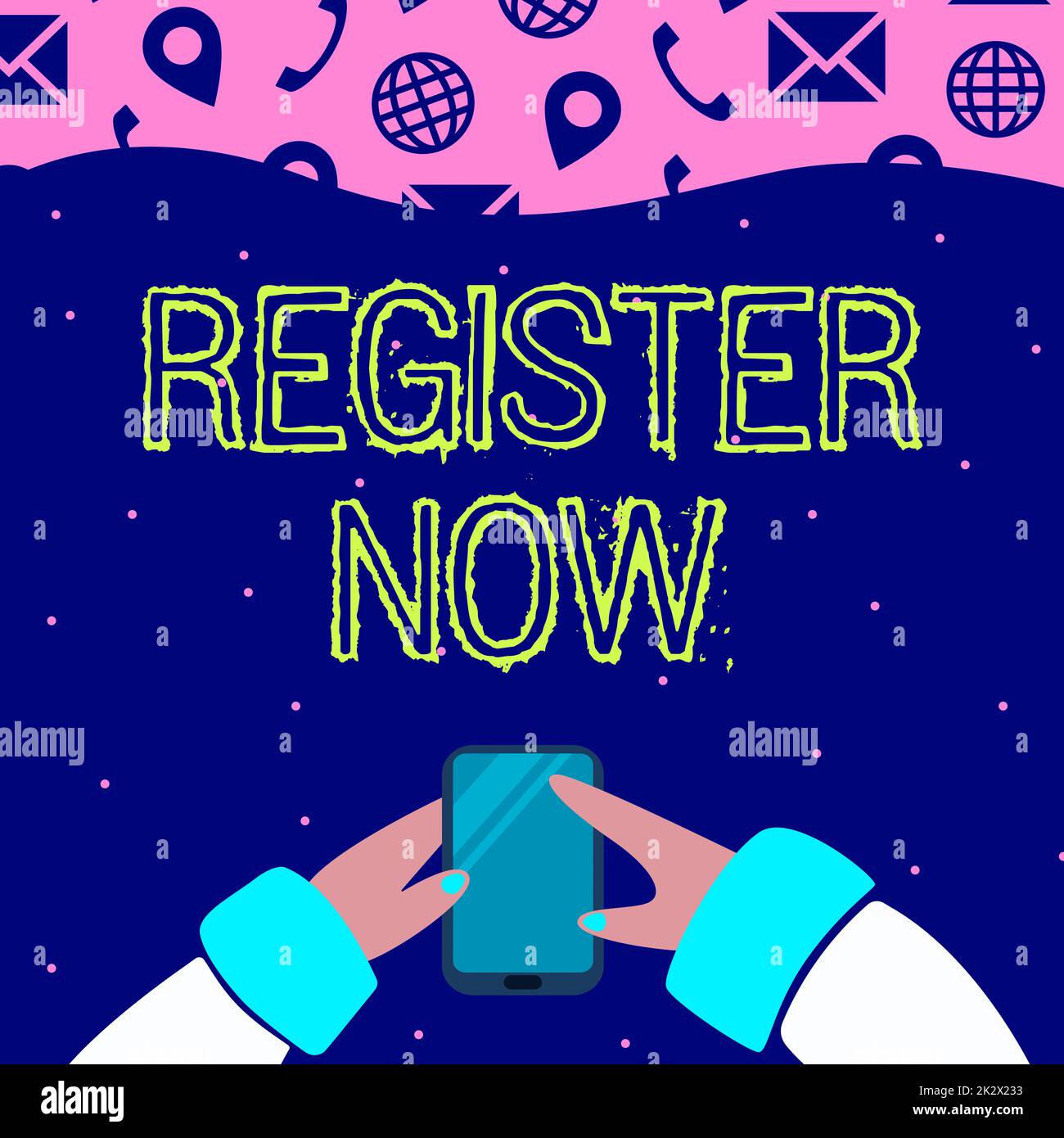 Hand writing sign Register Now. Business approach Name in an Official ...