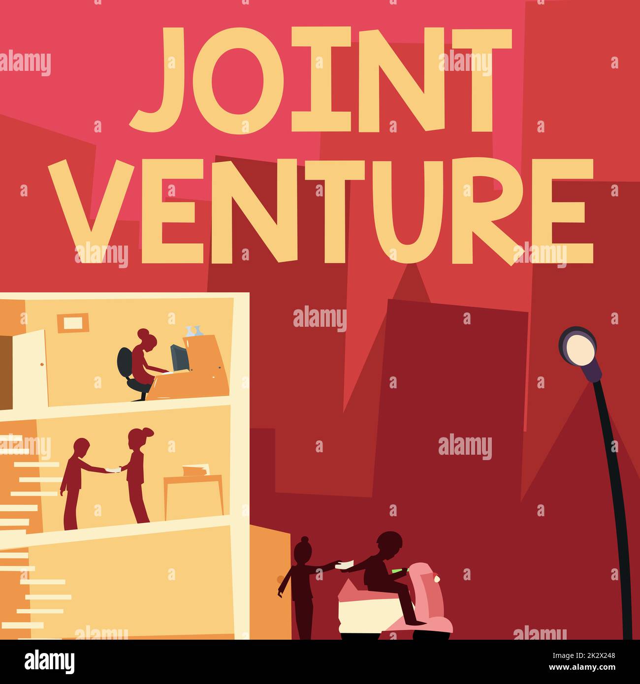 Hand writing sign Joint Venture. Internet Concept Collaboration ...