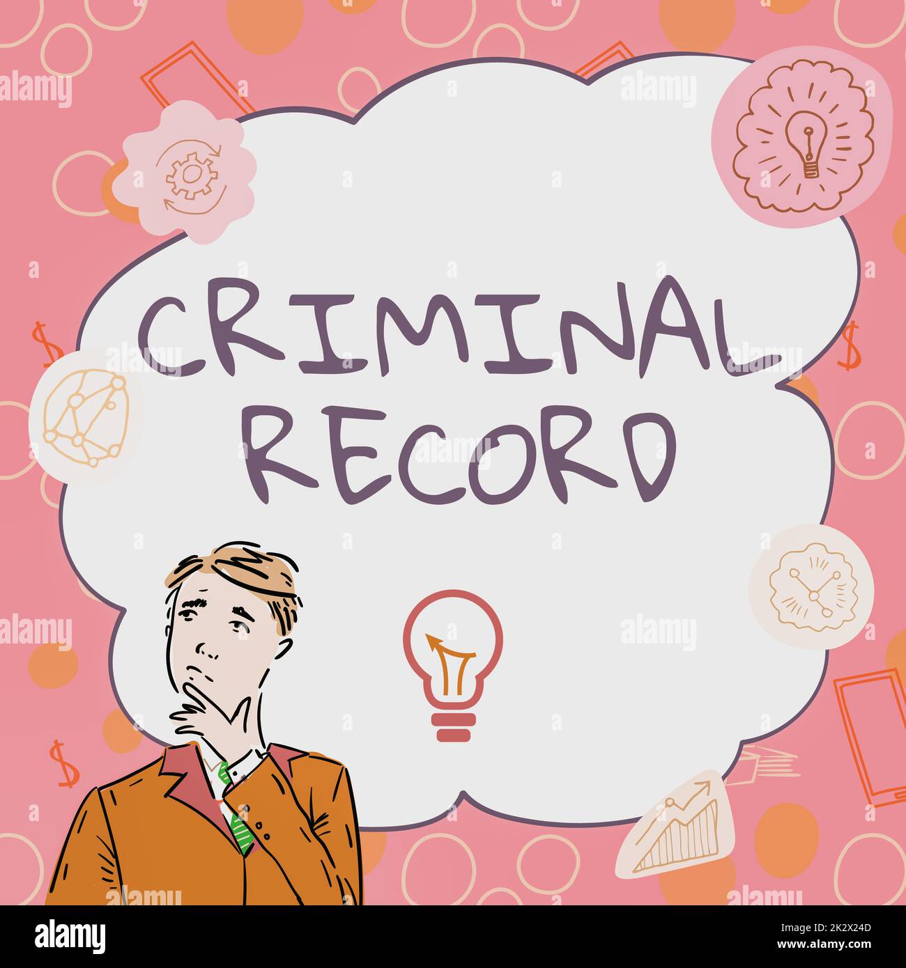 Hand writing sign Criminal Record. Word for profile of a person ...