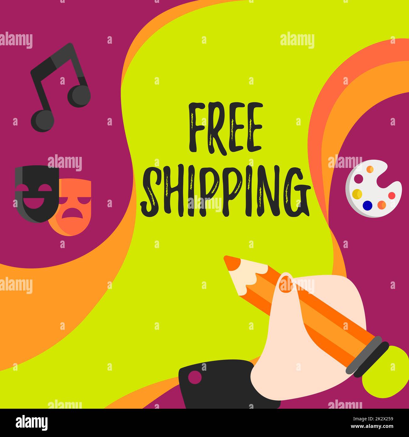 Handwriting text Free Shipping. Business idea Freight Cargo Consignment ...