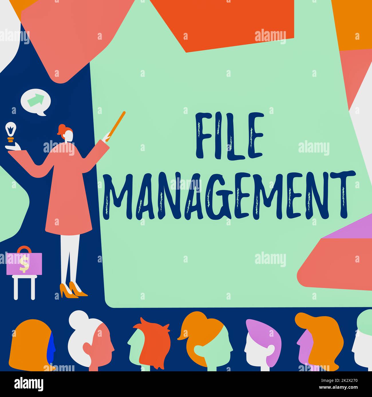 Conceptual caption File Management. Business idea computer program that ...