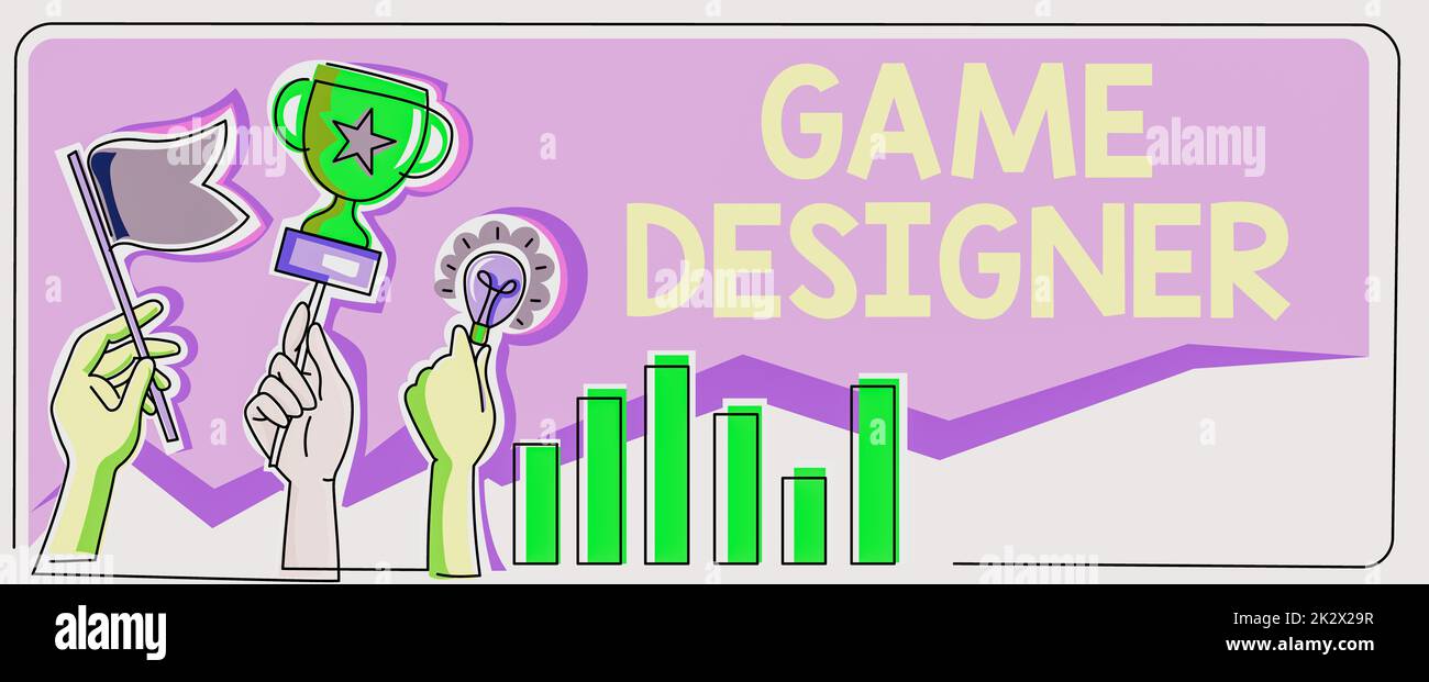 Conceptual display Game Designer. Business overview Campaigner Pixel ...