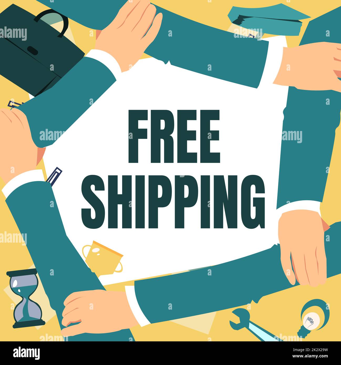 Conceptual display Free Shipping. Business overview Freight Cargo ...