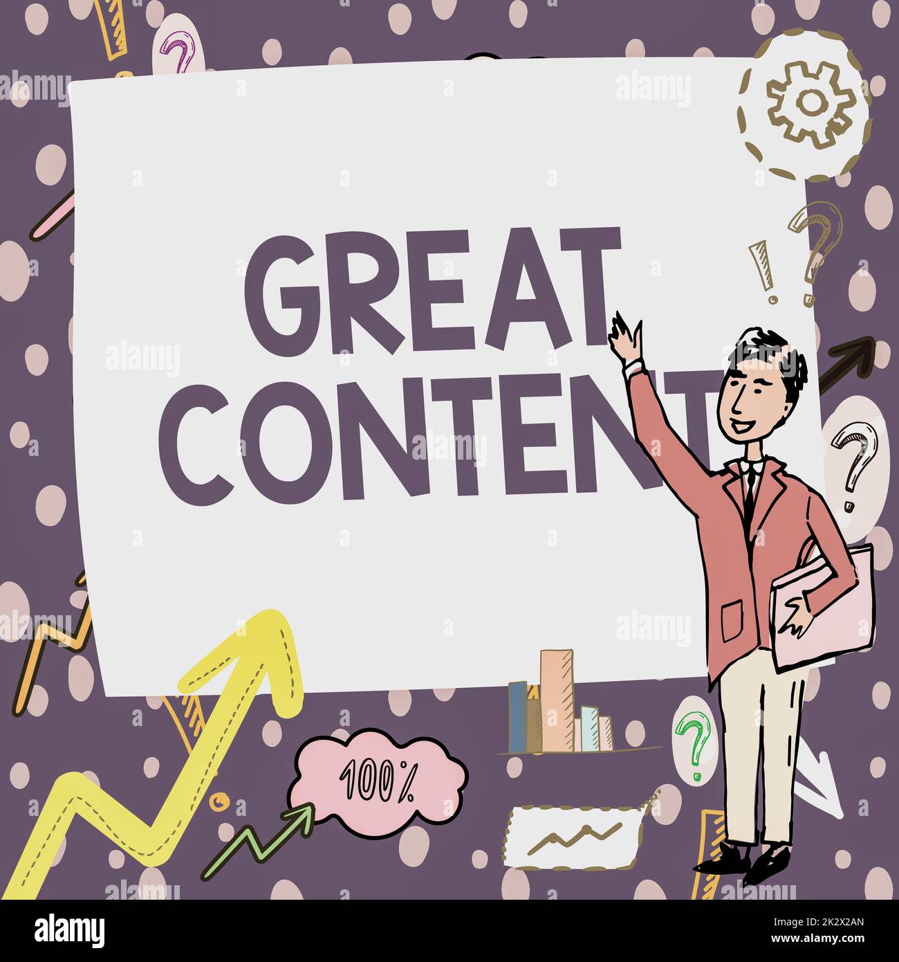Hand writing sign Great Content. Business showcase Satisfaction ...