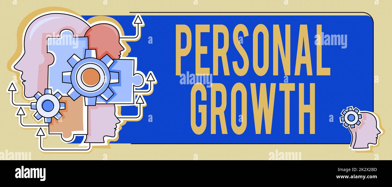 Hand writing sign Personal Growth. Business overview improve develop ...