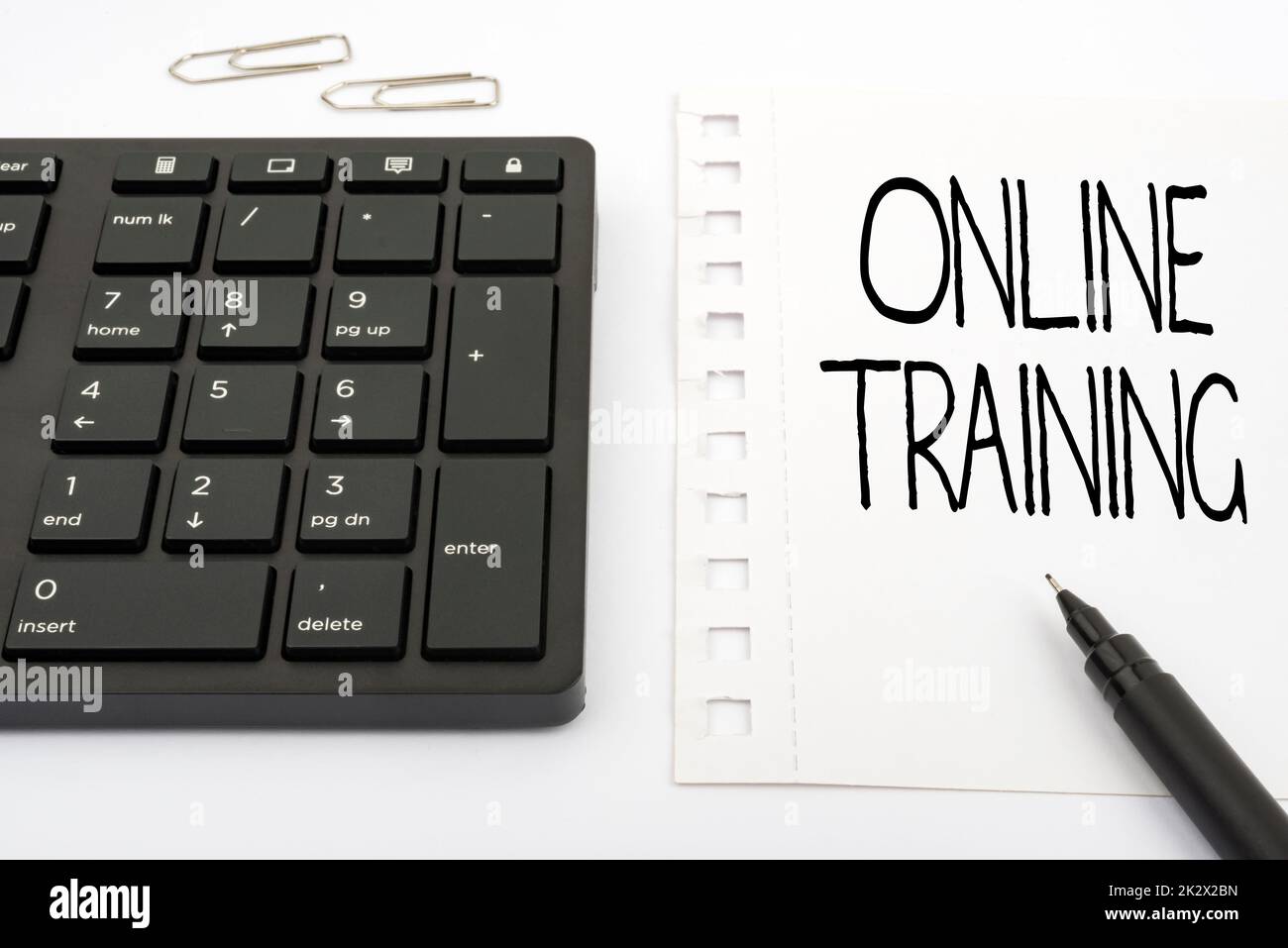 Inspiration showing sign Online Training. Business approach Take the education program from the ...