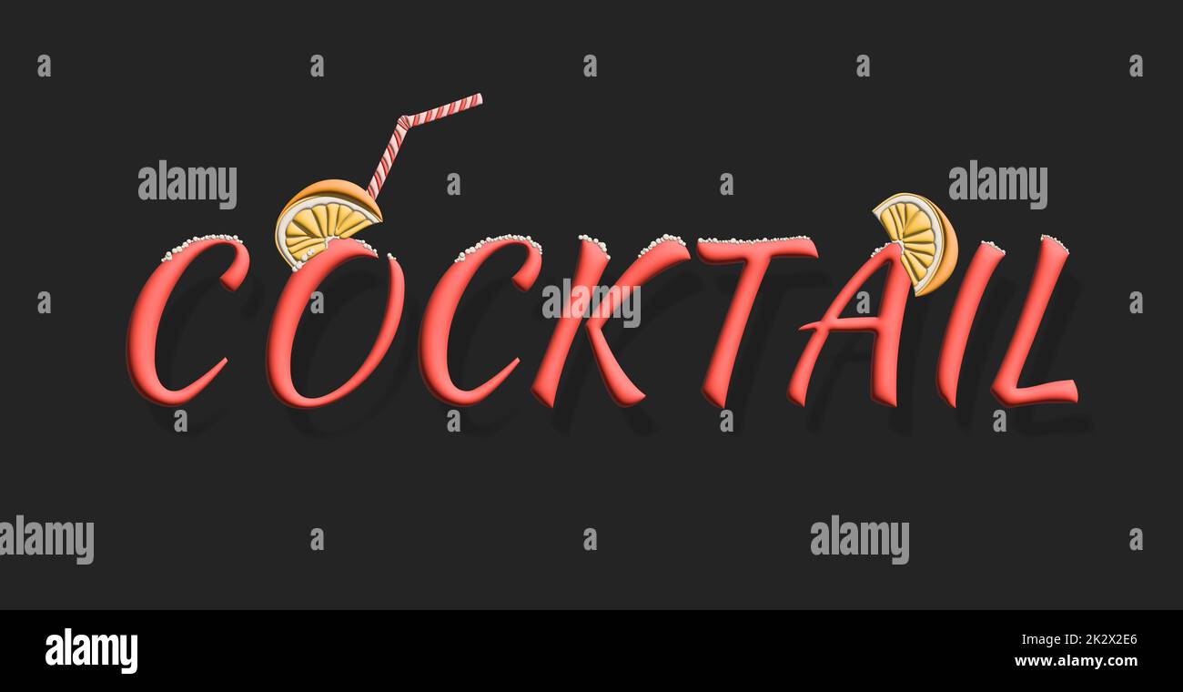 Stylized text COCKTAIL. Stylish design for a brand, label or ...