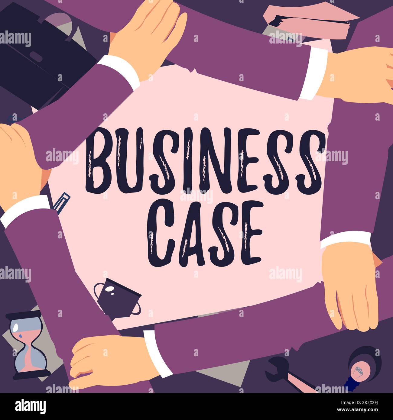 Text caption presenting Business Case. Business showcase Proposition ...