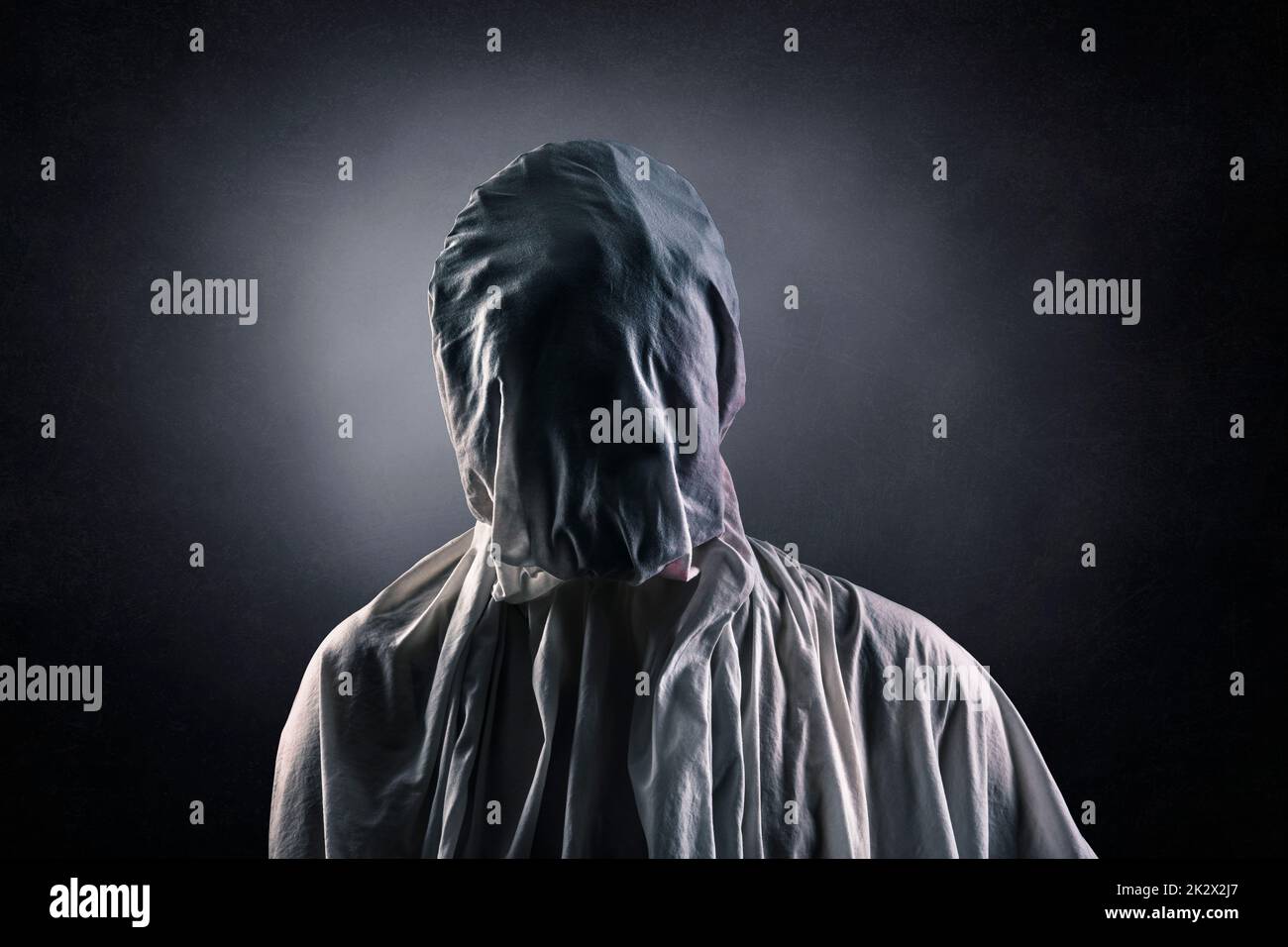 Portrait of a scary ghost over dark misty background Stock Photo - Alamy