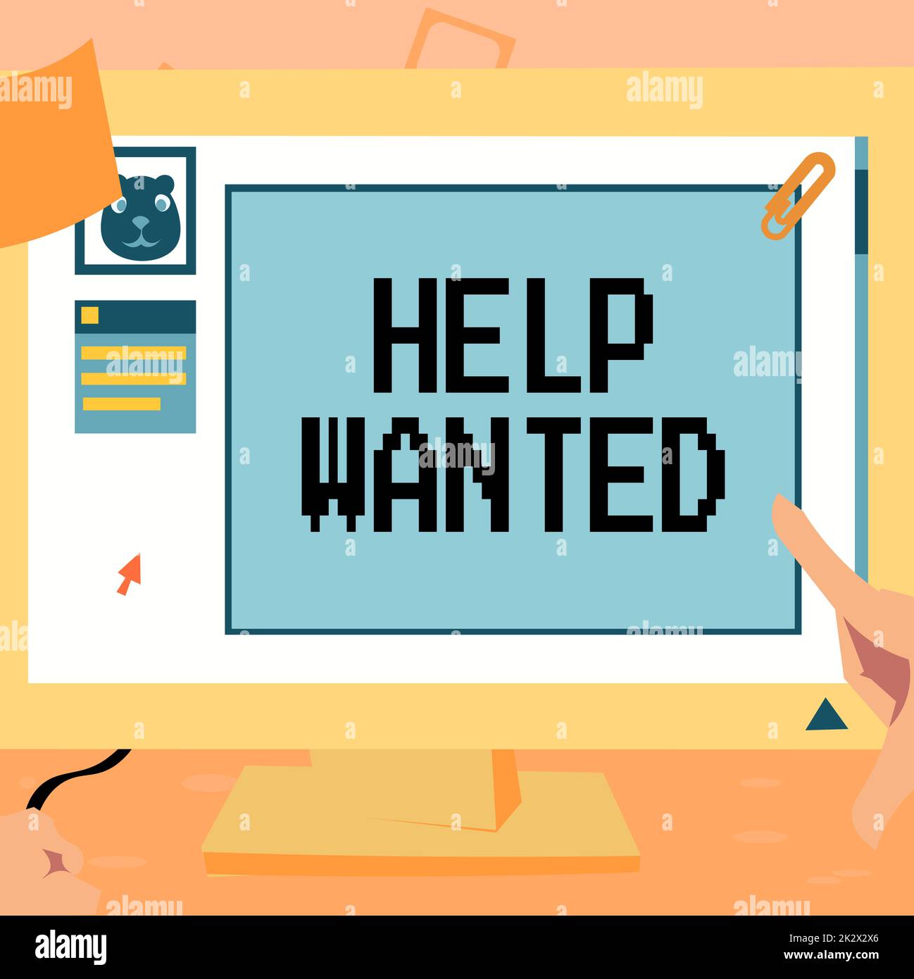 Sign displaying Help Wanted. Word for advertisement placed in newspaper ...