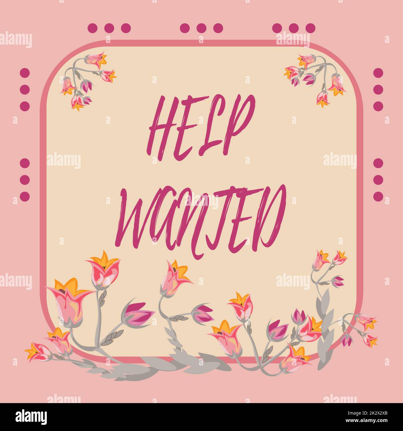 Conceptual caption Help Wanted. Business overview advertisement placed ...