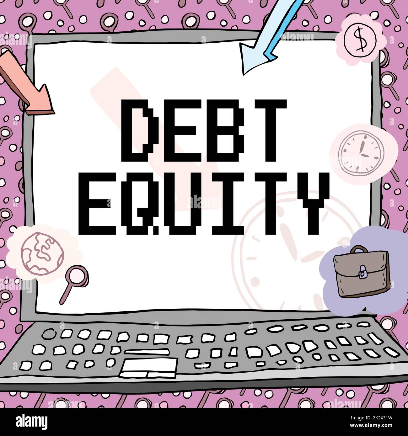 Conceptual display Debt Equity. Internet Concept dividing companys ...