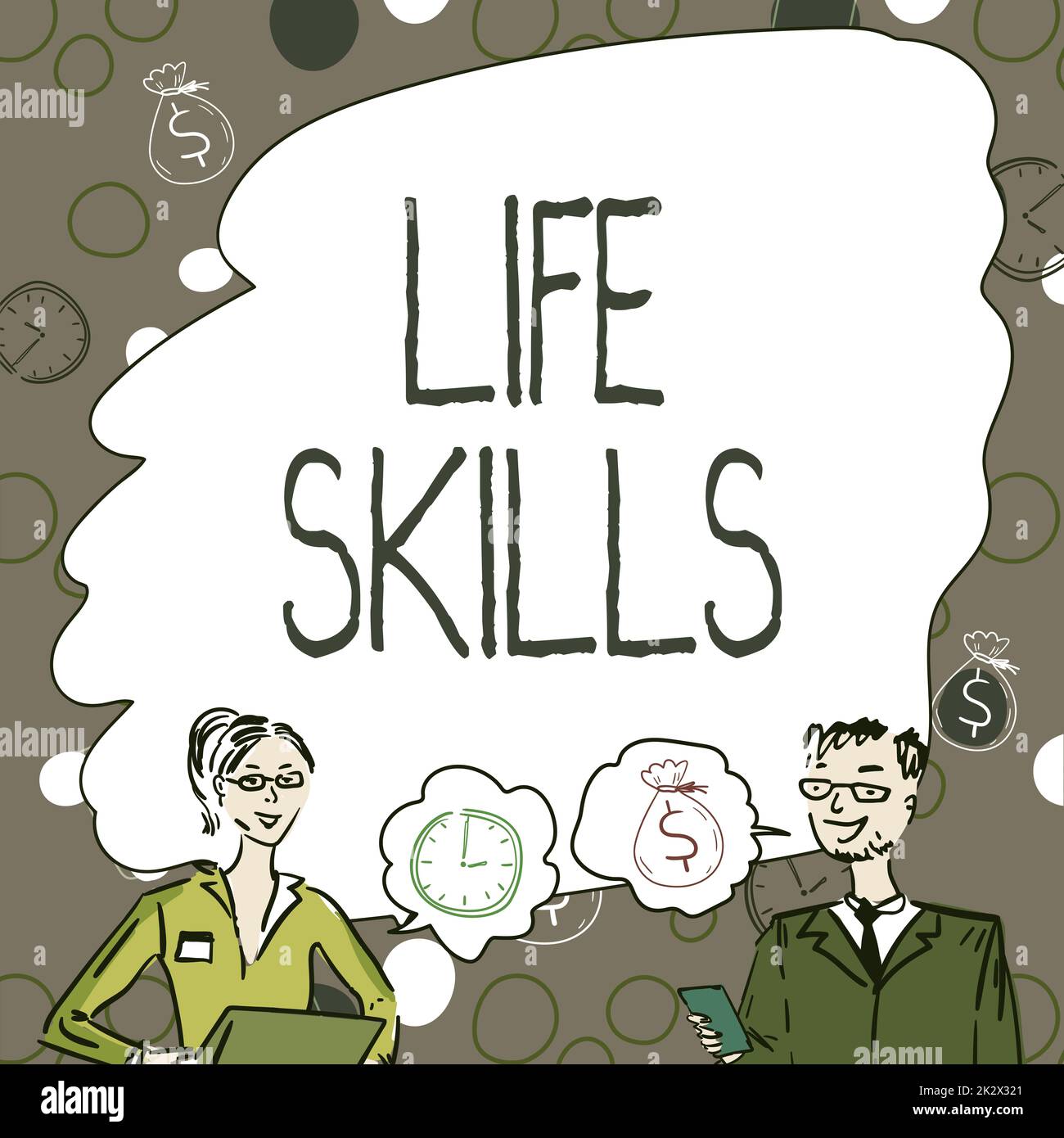 Text caption presenting Life Skills. Concept meaning that is necessary ...