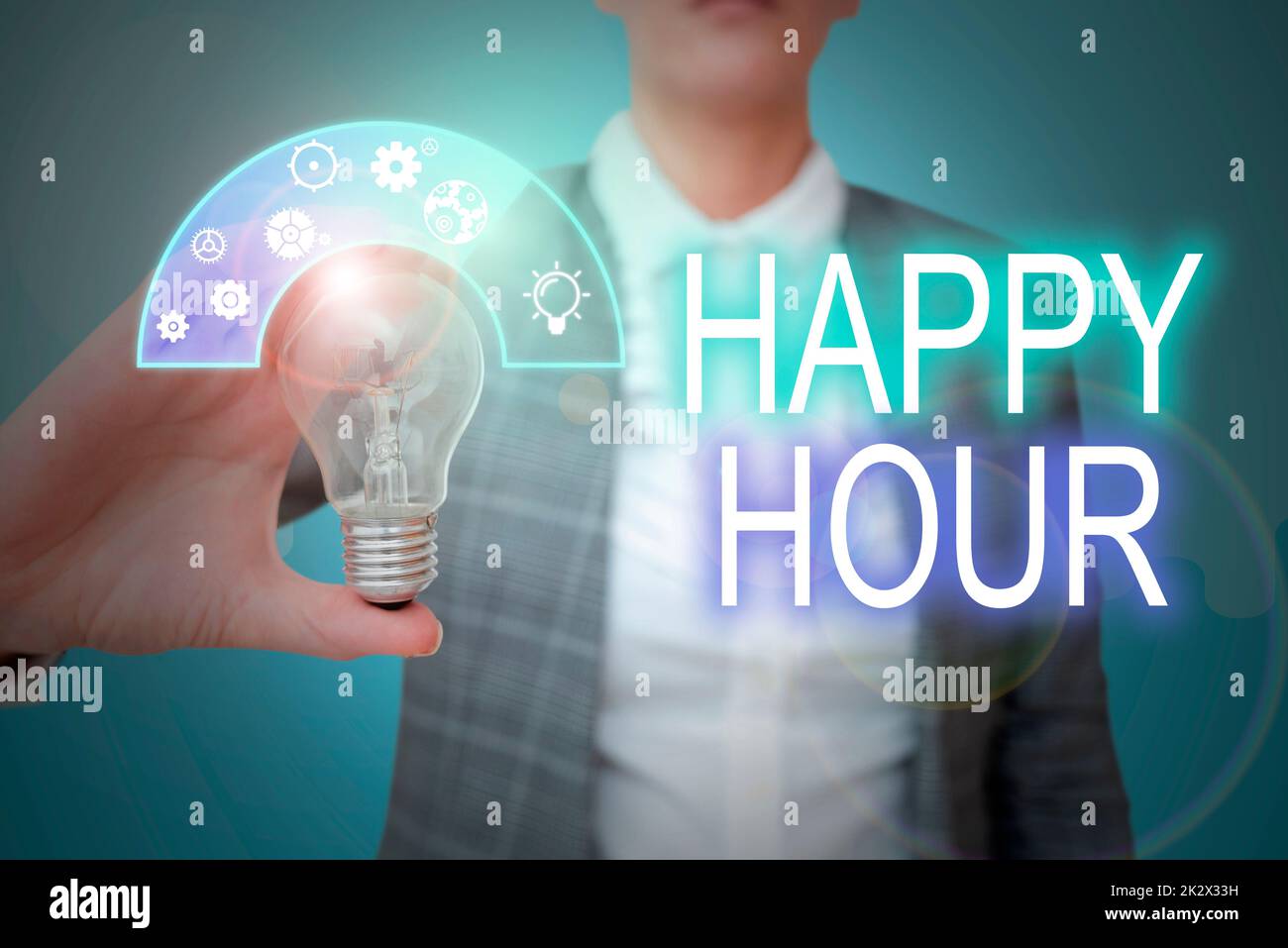 Text showing inspiration Happy Hour. Internet Concept Spending time for ...