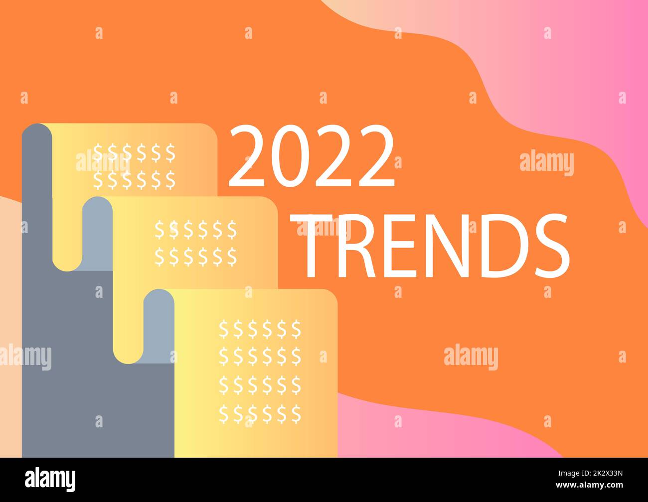 Hand writing sign 2022 Trends. Business idea things that is famous for ...