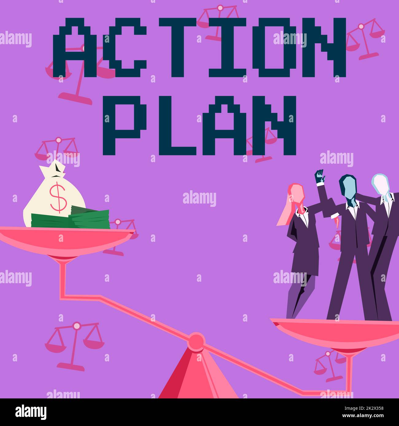 Text caption presenting Action Plan. Business idea list of things or ...