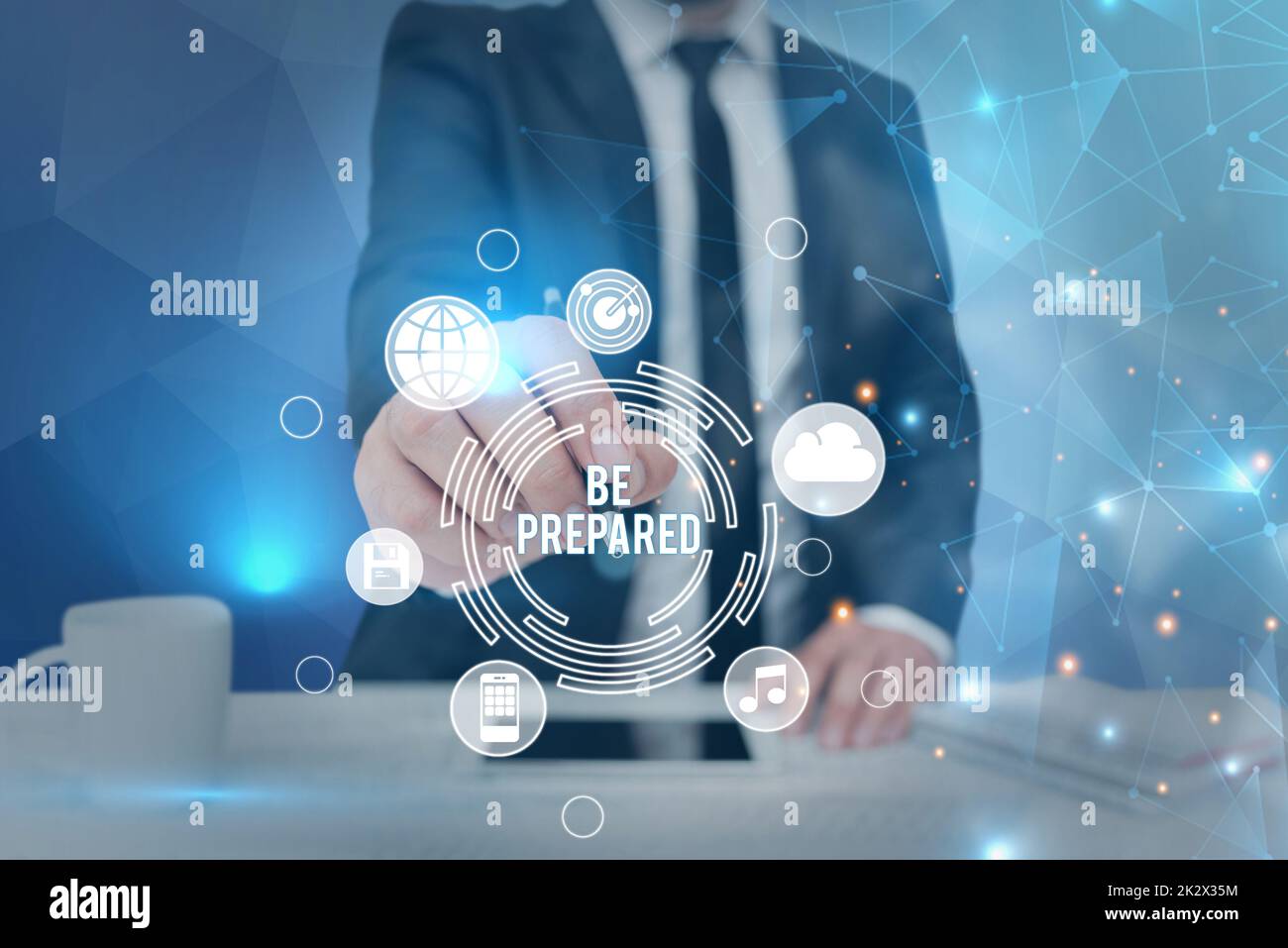 Hand writing sign Be Prepared. Word Written on make something ready for ...