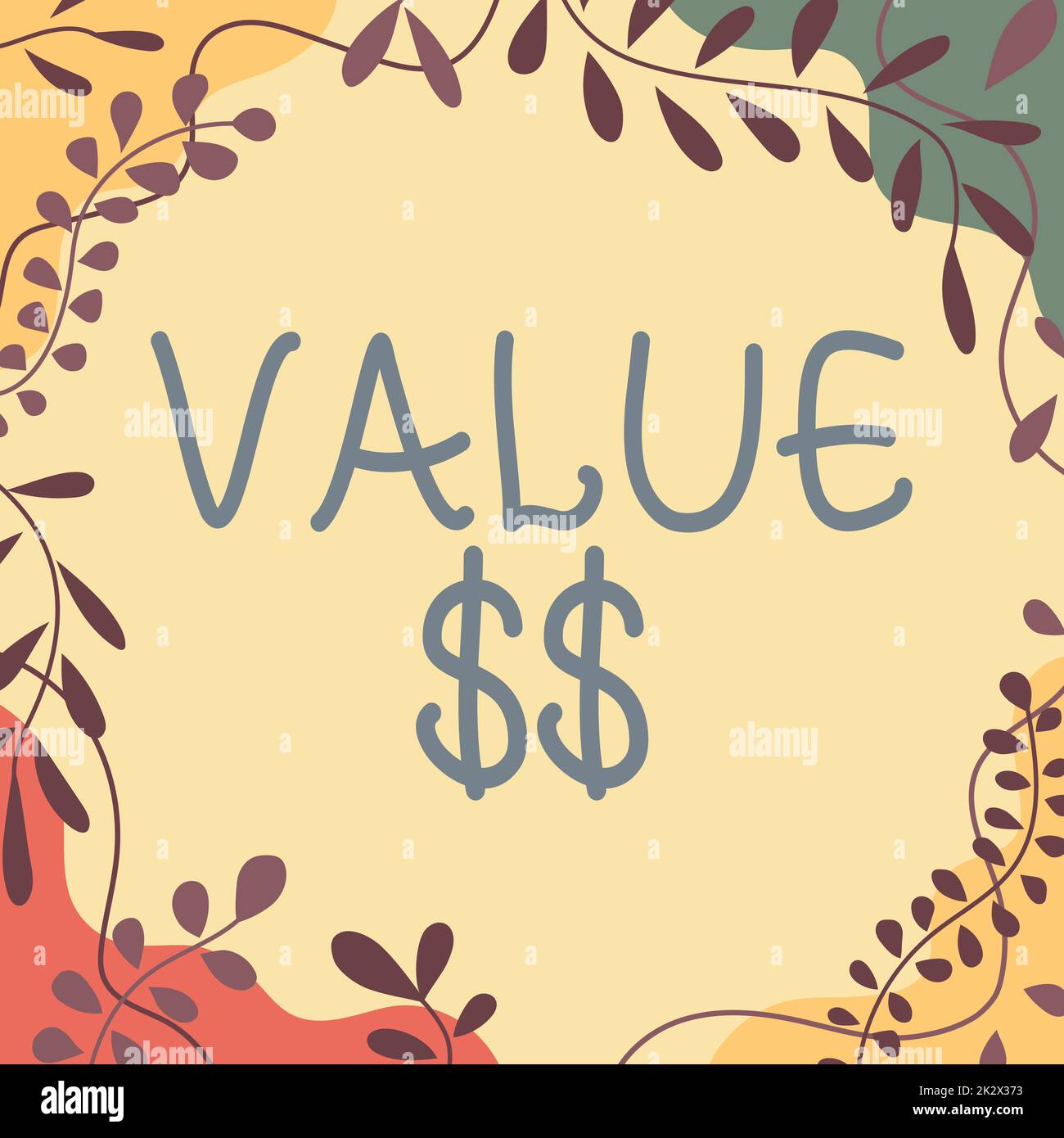 Conceptual caption Value Dolar. Word for the worth of the process id of ...