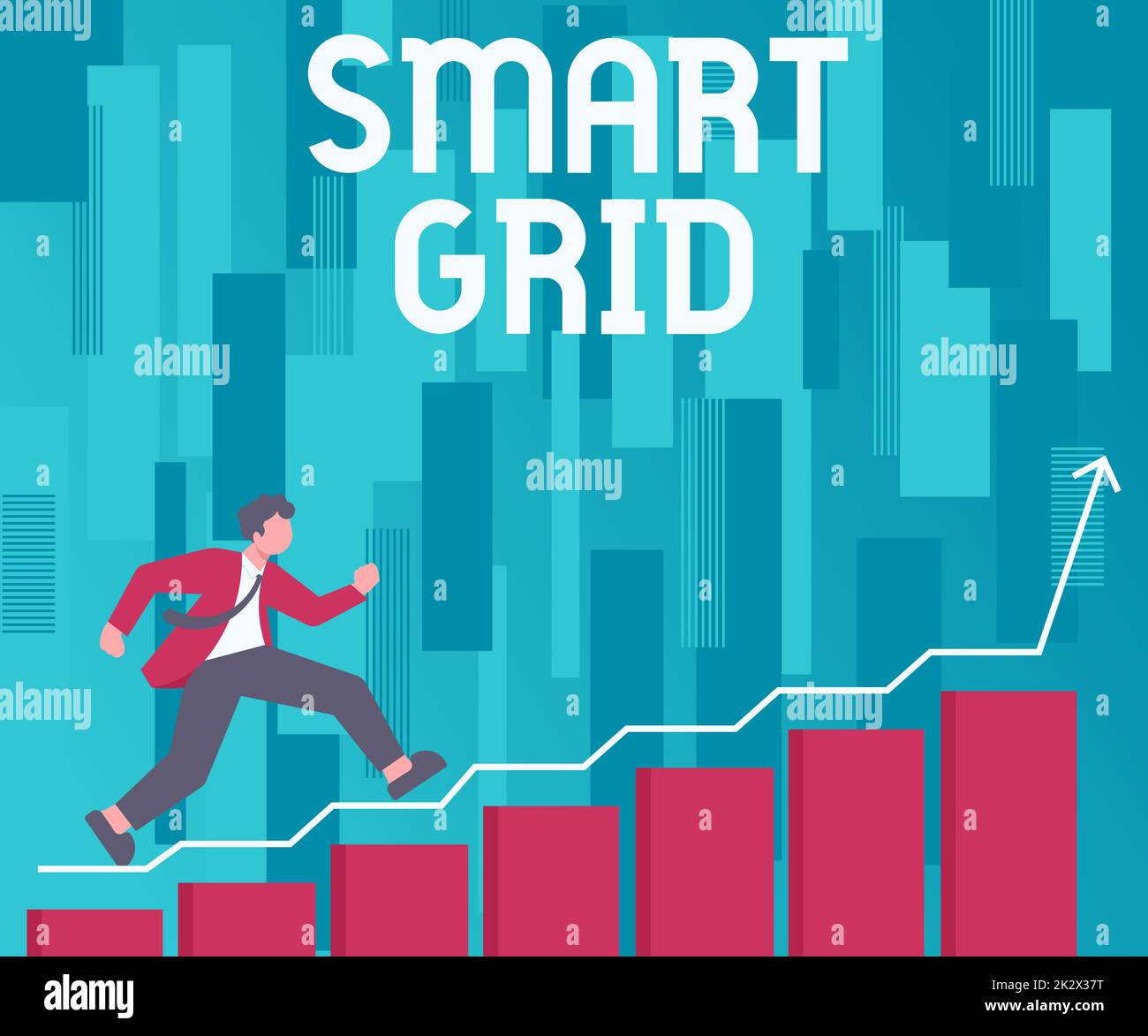 Handwriting text Smart Grid. Business showcase includes of operational ...