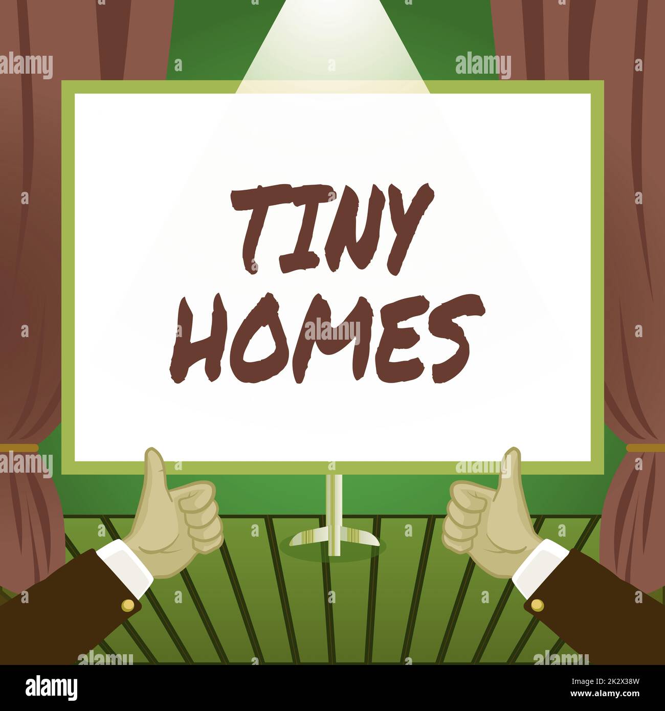 Text sign showing Tiny Homes. Business idea houses contain one room ...