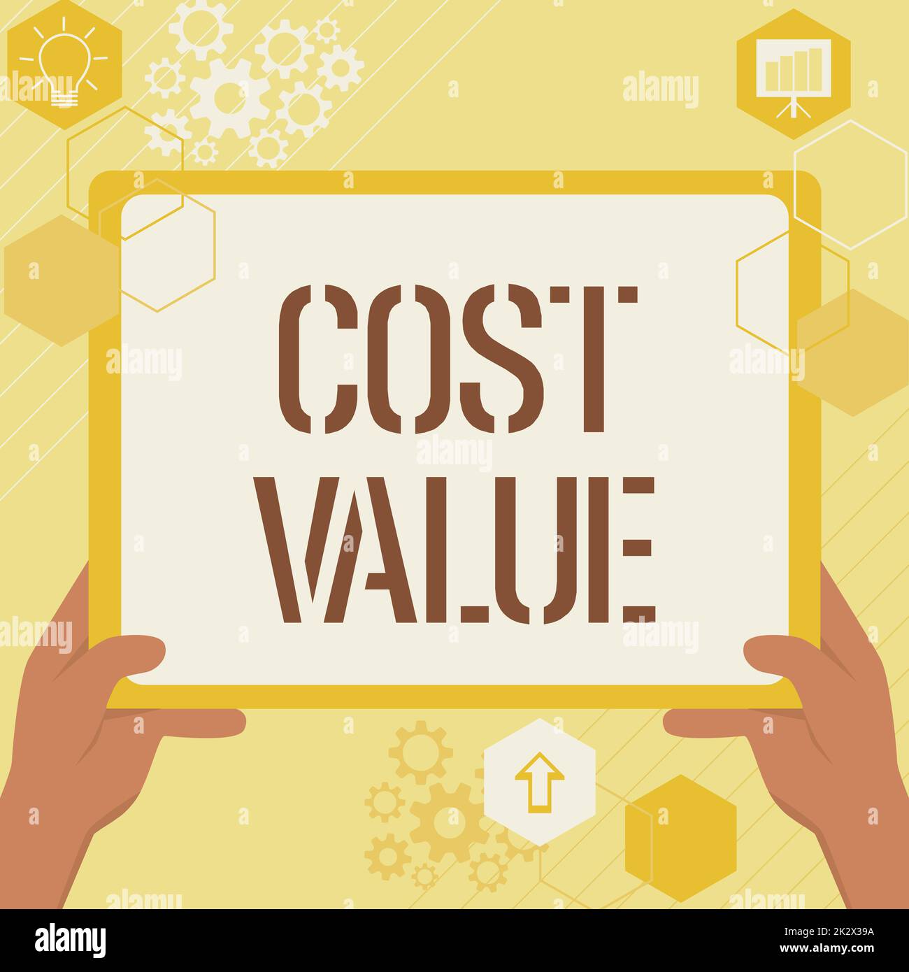 Sign displaying Cost Value. Business approach The amount that usualy ...