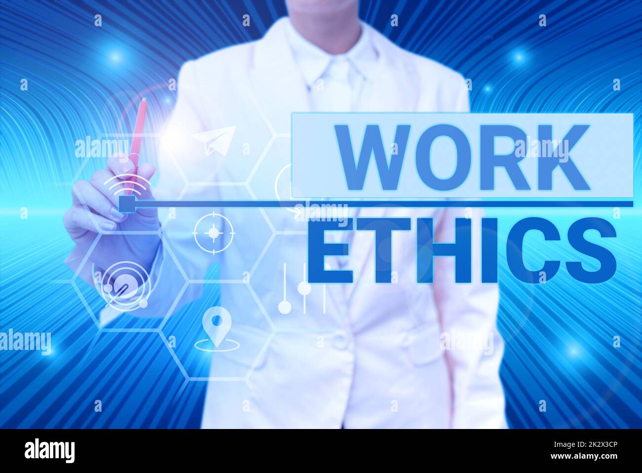 Writing displaying text Work Ethics. Word Written on A set of values ...