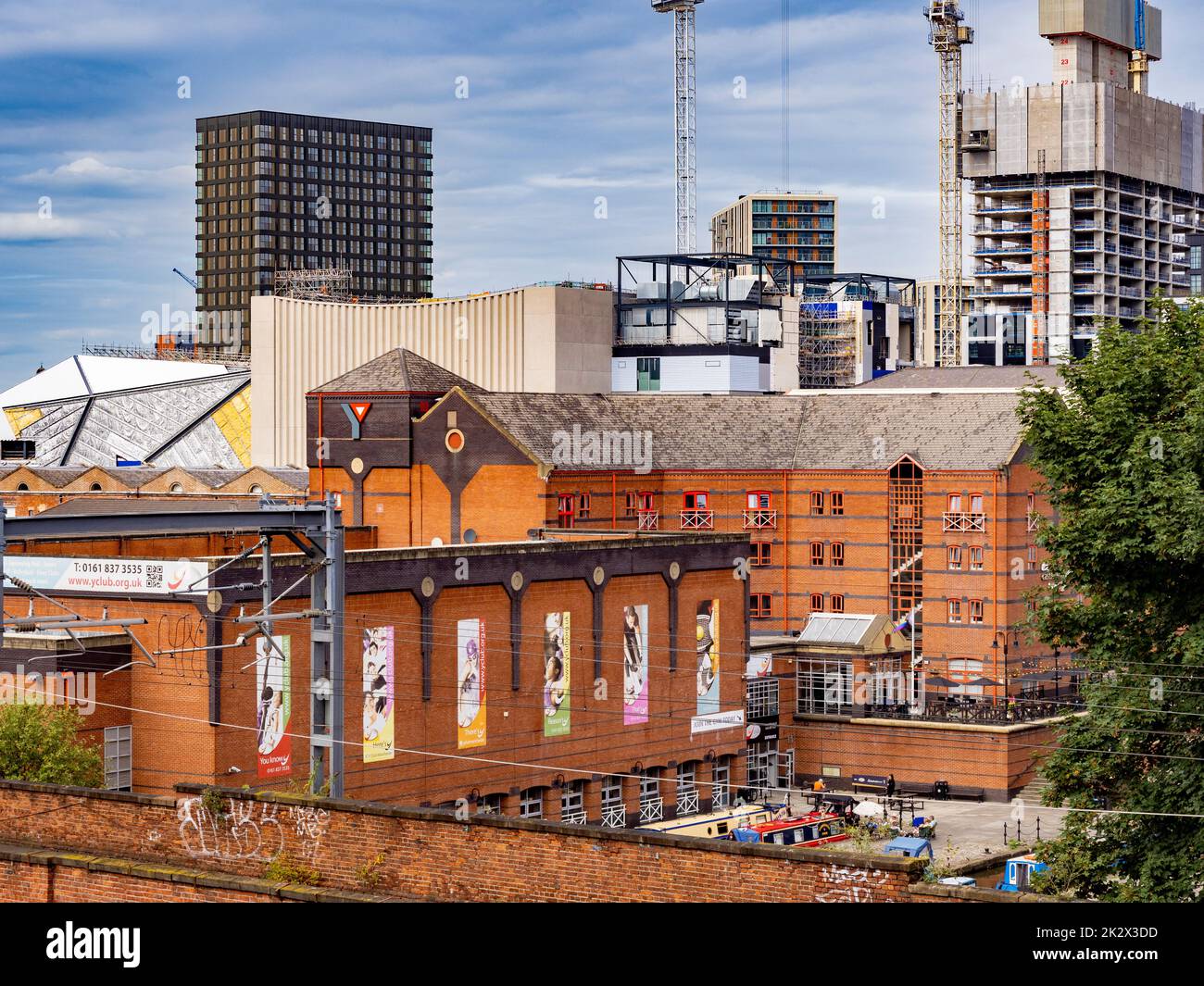 Elevated view of Y Club gym alongside the Castlefield hotel ...