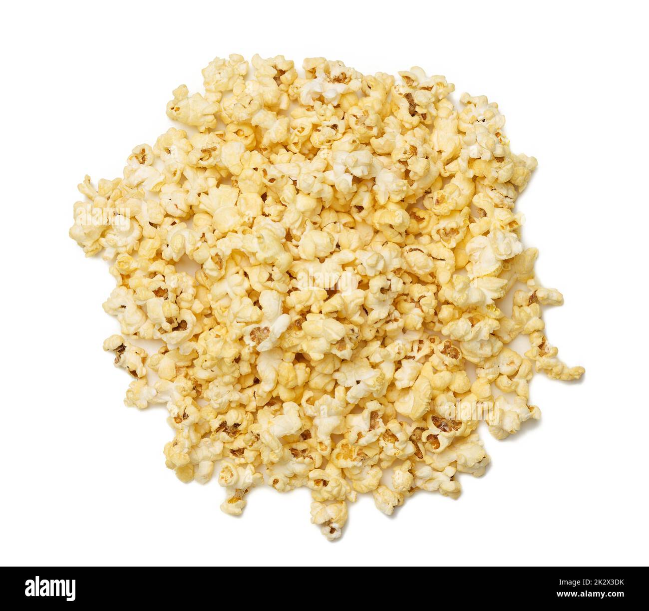 Heap of fried popcorn with cheese isolated on white background Stock ...