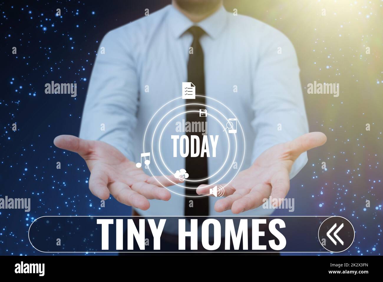 Text showing inspiration Tiny Homes. Word Written on houses contain one ...