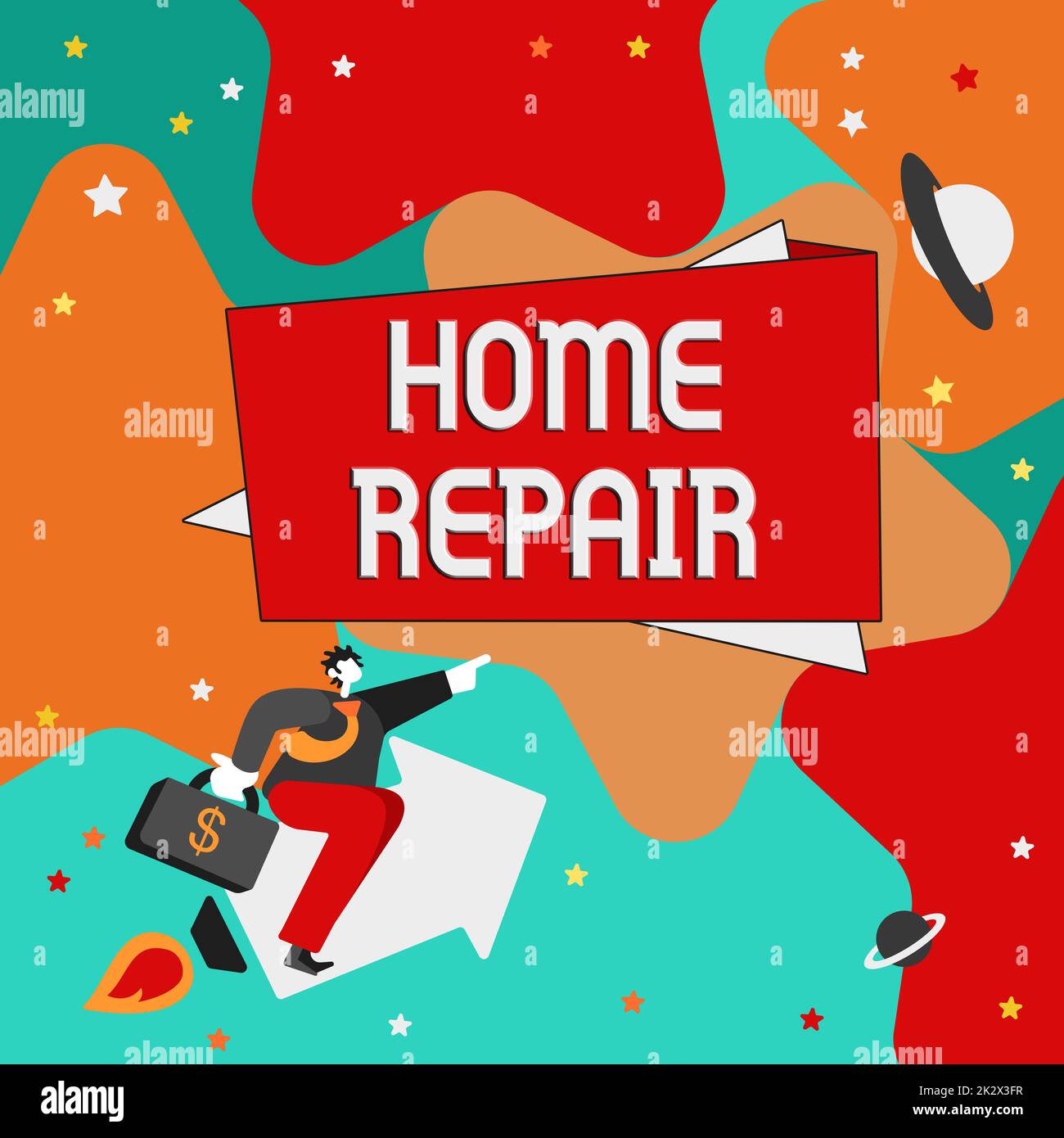 Hand writing sign Home Repair. Business concept maintenance or ...