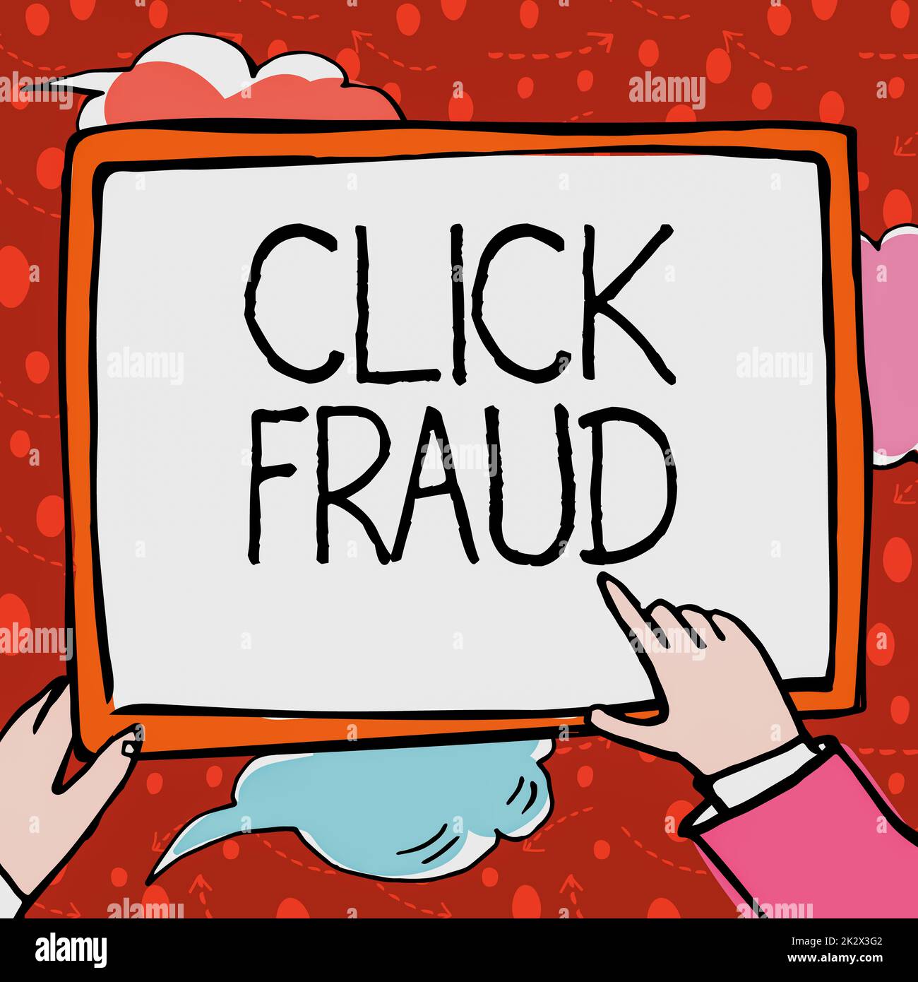 Sign displaying Click Fraud. Word for practice of repeatedly clicking ...