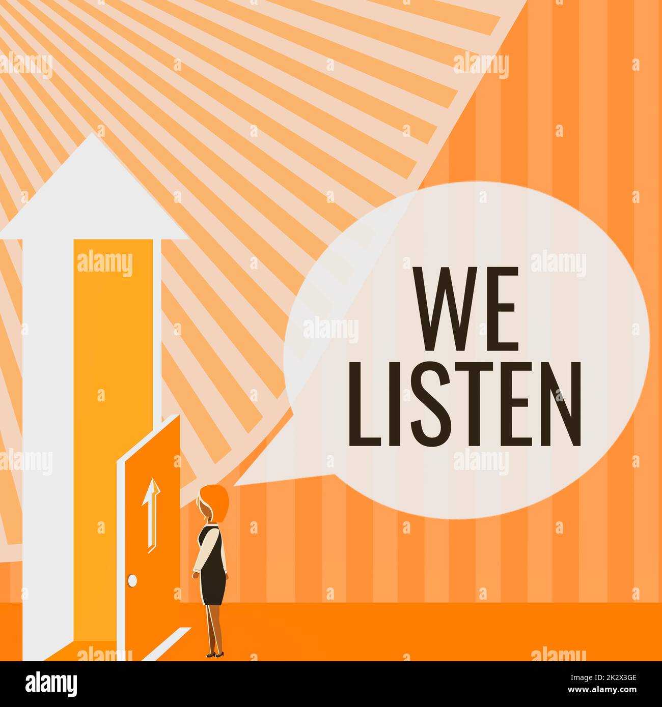 Inspiration showing sign We Listen. Word Written on Group of showing ...