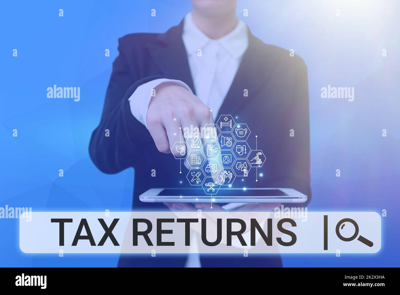 Handwriting text Tax Returns. Word Written on Tax payer financial ...