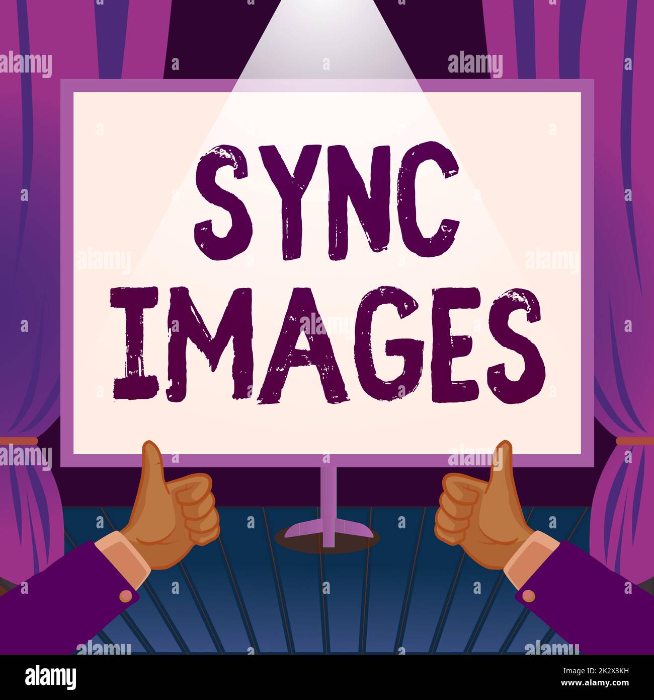 Conceptual display Sync Images. Business idea Making photos identical ...