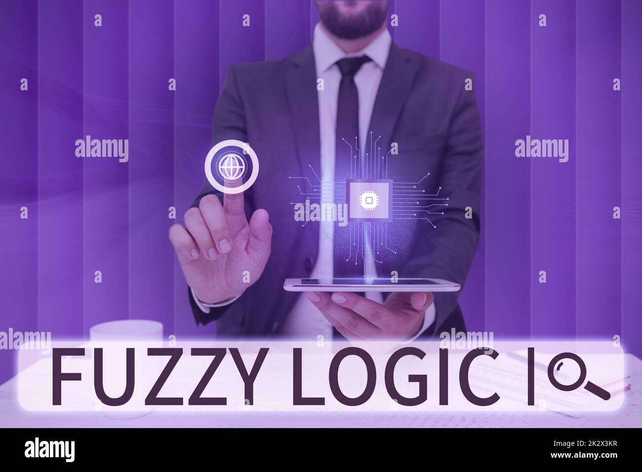 Text sign showing Fuzzy Logic. Conceptual photo checks for extent of ...