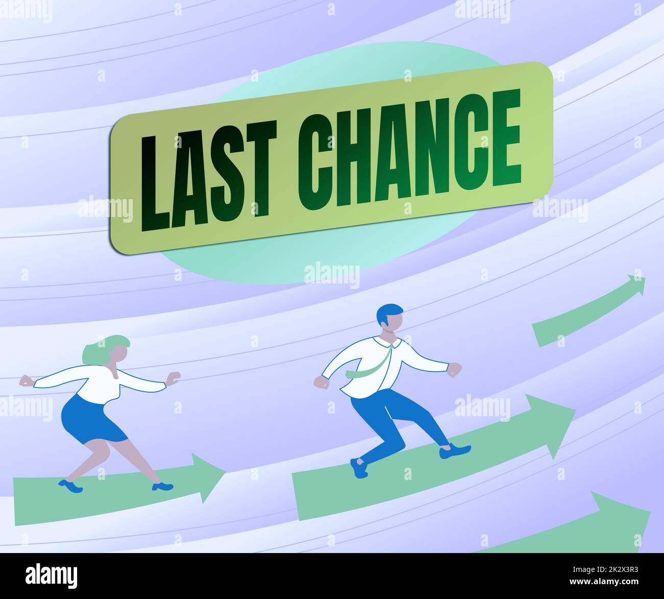 Text caption presenting Last Chance. Business showcase final ...