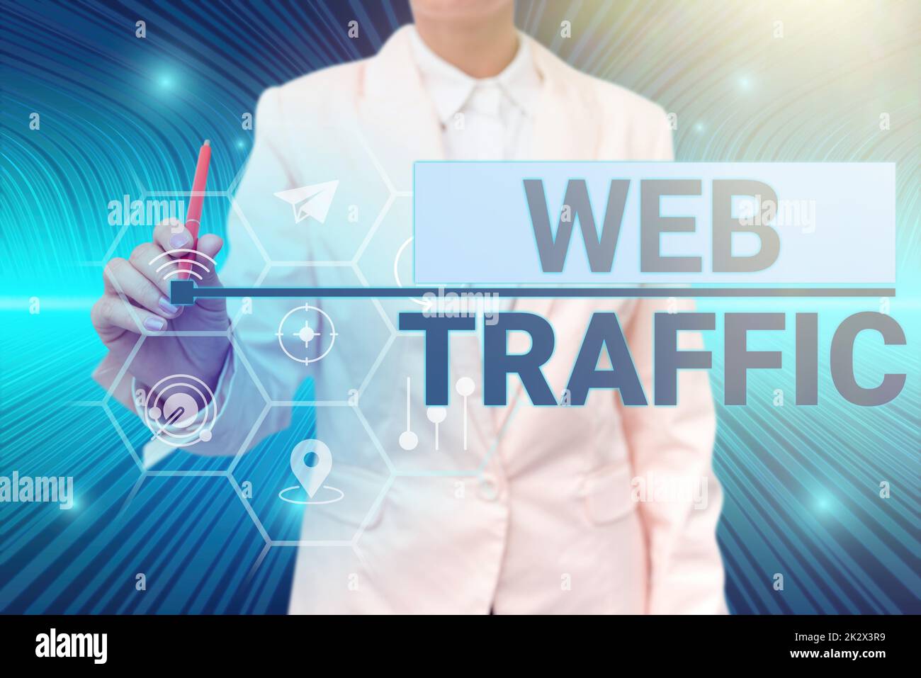 Conceptual display Web Traffic. Concept meaning Amount of data sent and ...