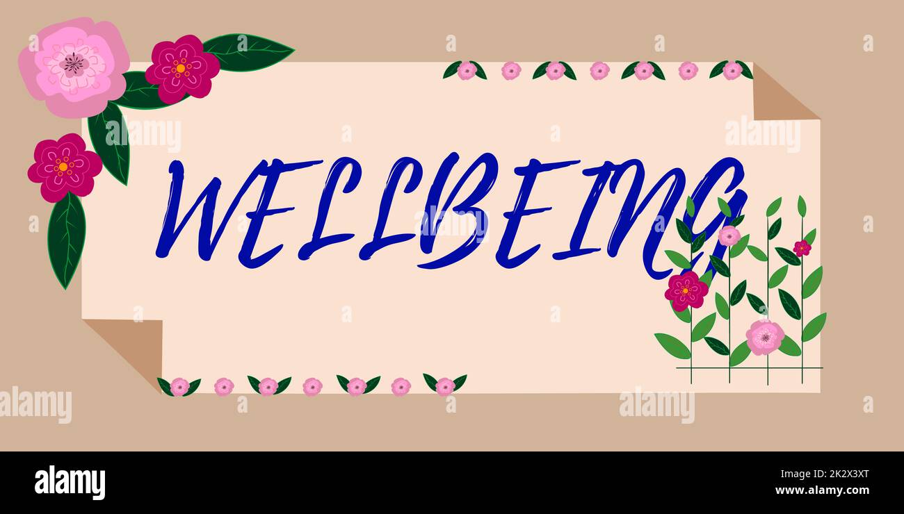 Inspiration showing sign Wellbeing. Concept meaning A good or ...