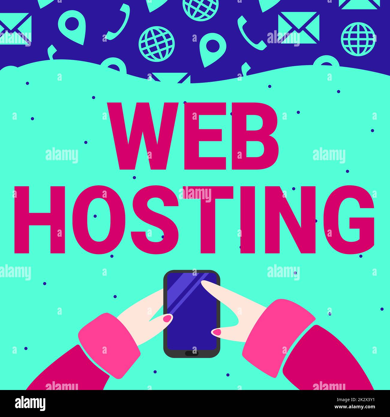 Inspiration showing sign Web Hosting. Word Written on The activity of ...