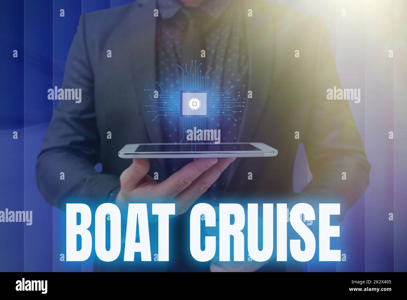 Hand writing sign Boat Cruise. Word for sail about in area without ...